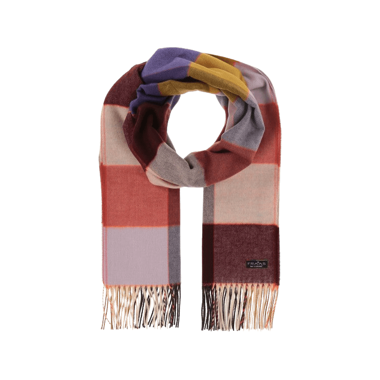 Fraas Colourful Chequered Cashmink Scarf | Coes