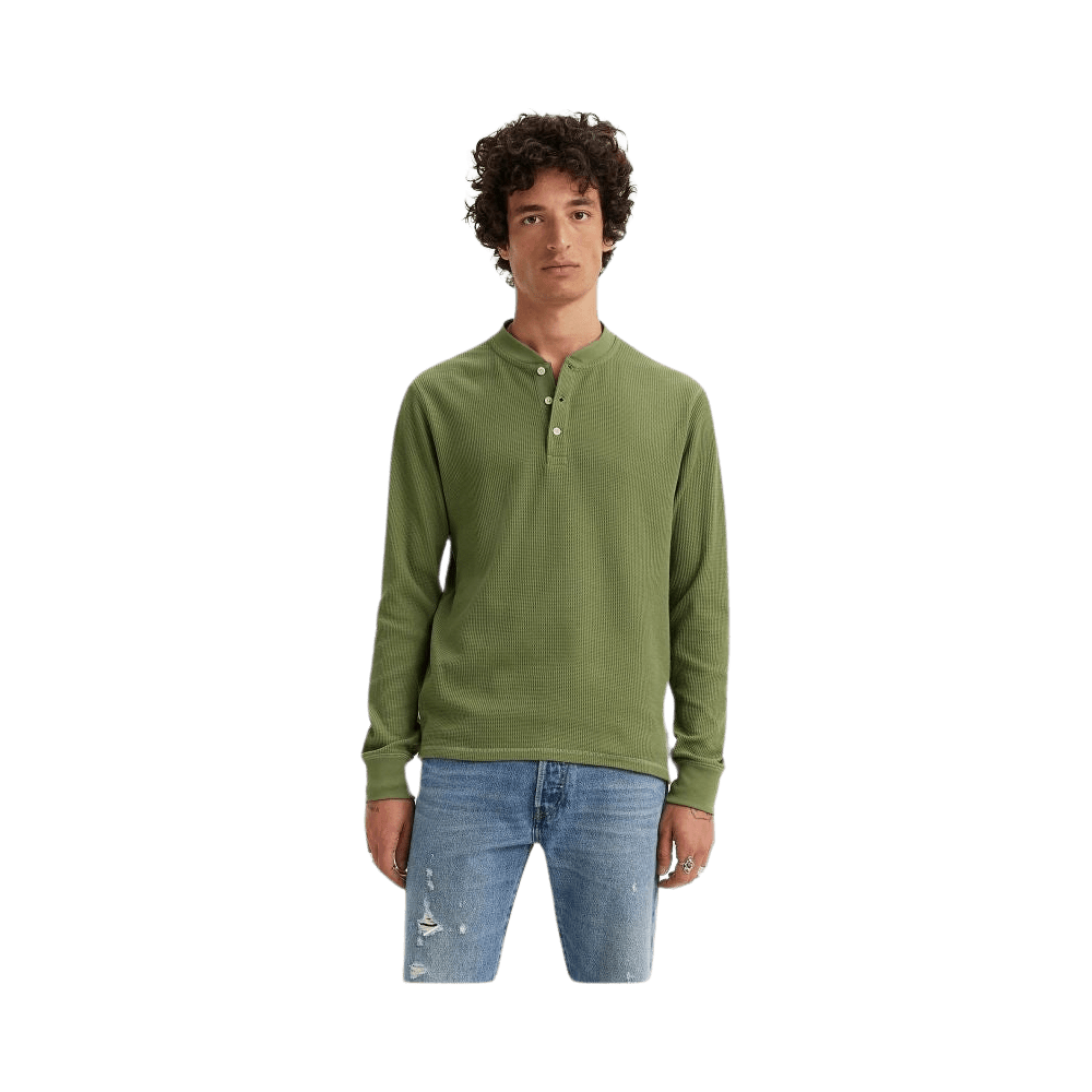 Levi's Long Sleeve Thermal Three Button Henley T-shirt | Coes