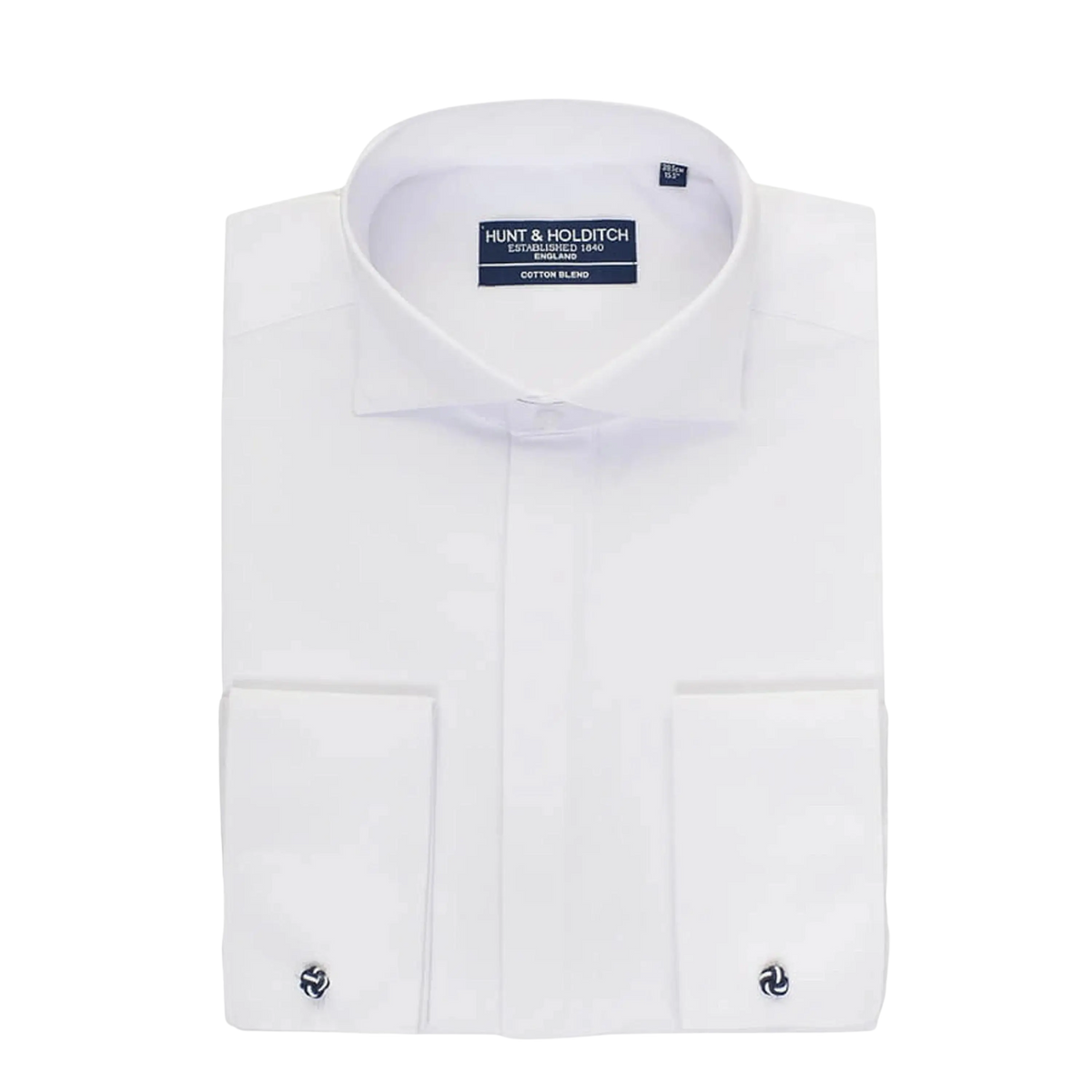 Plain Deep Wing Collar Shirt In White | Coes