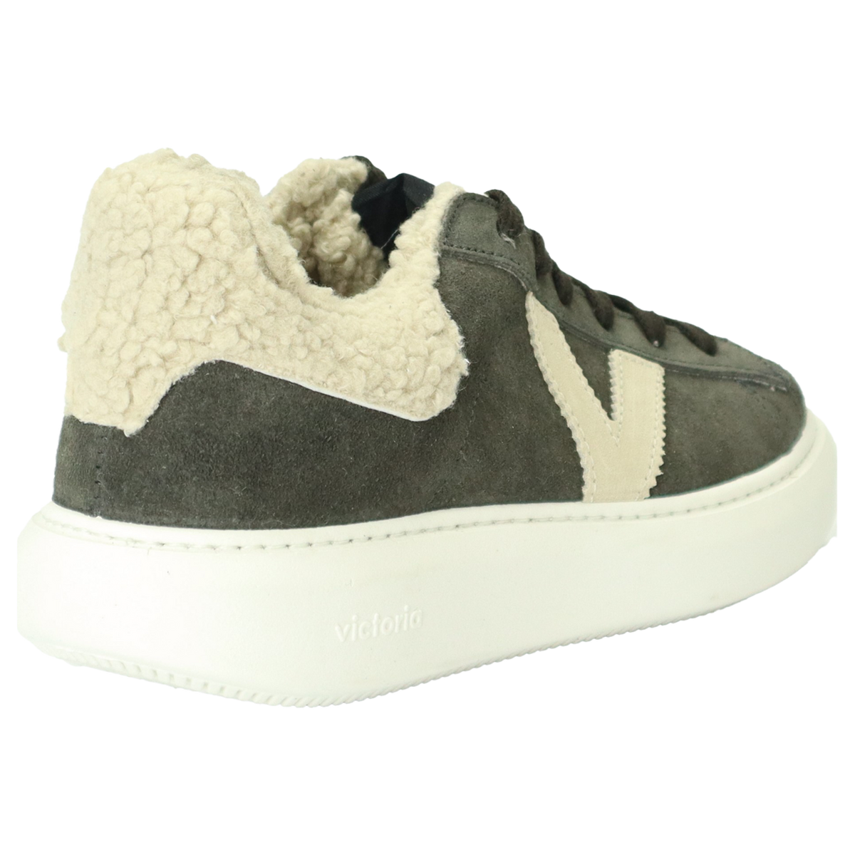 Victoria Milan Split Leather & Faux Shearling Trainers | Coes
