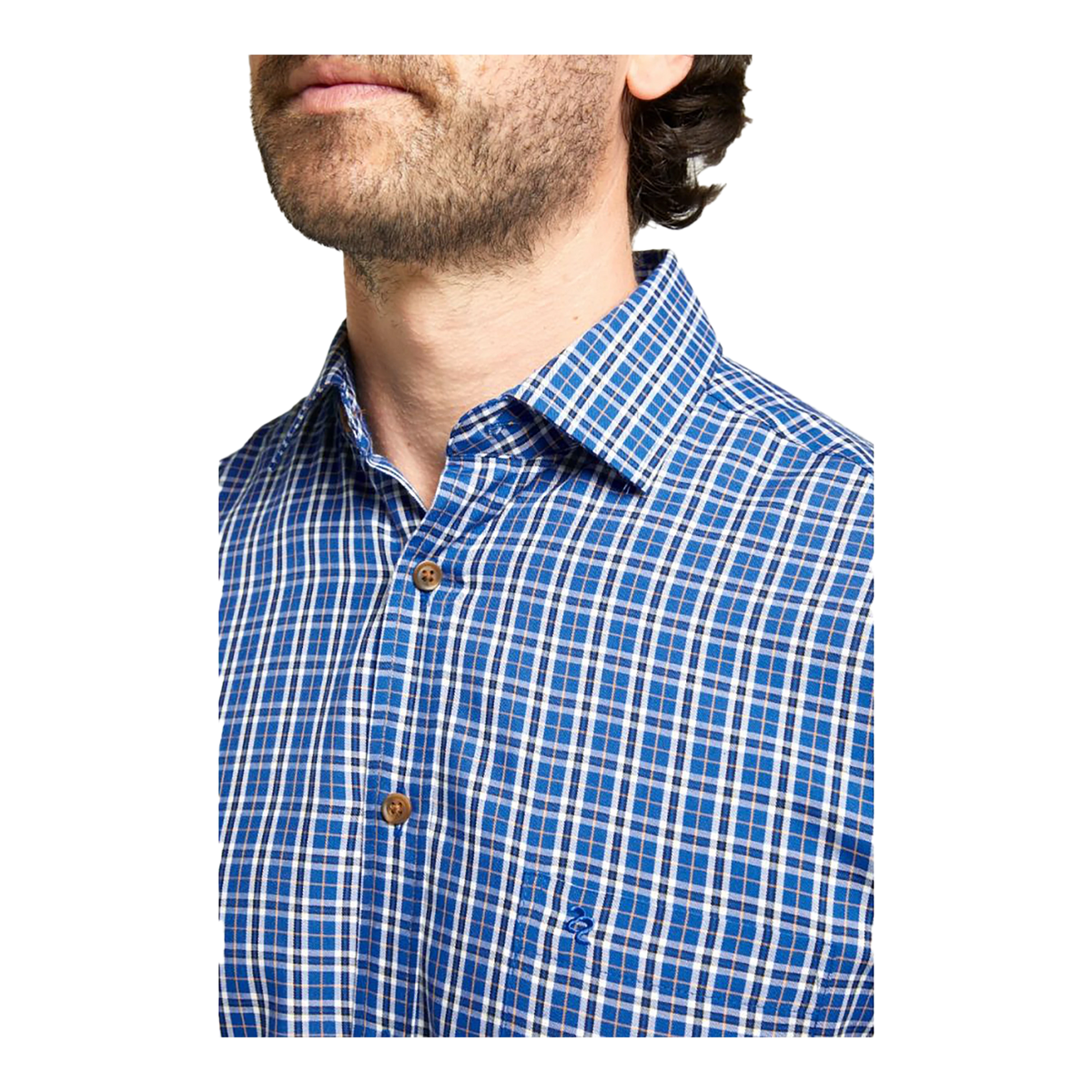 Double Two Long Sleeve Brushed Cotton Check Shirt | Coes