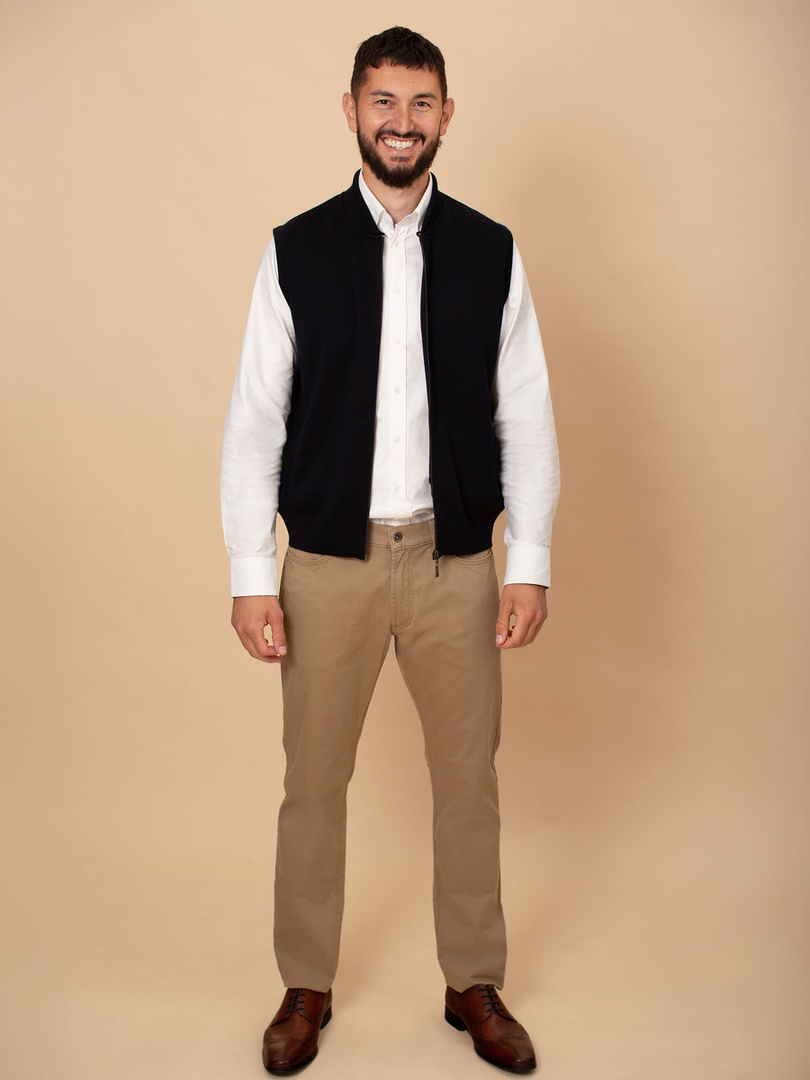 William David Merino Blend Full Zip Vest | Coes
