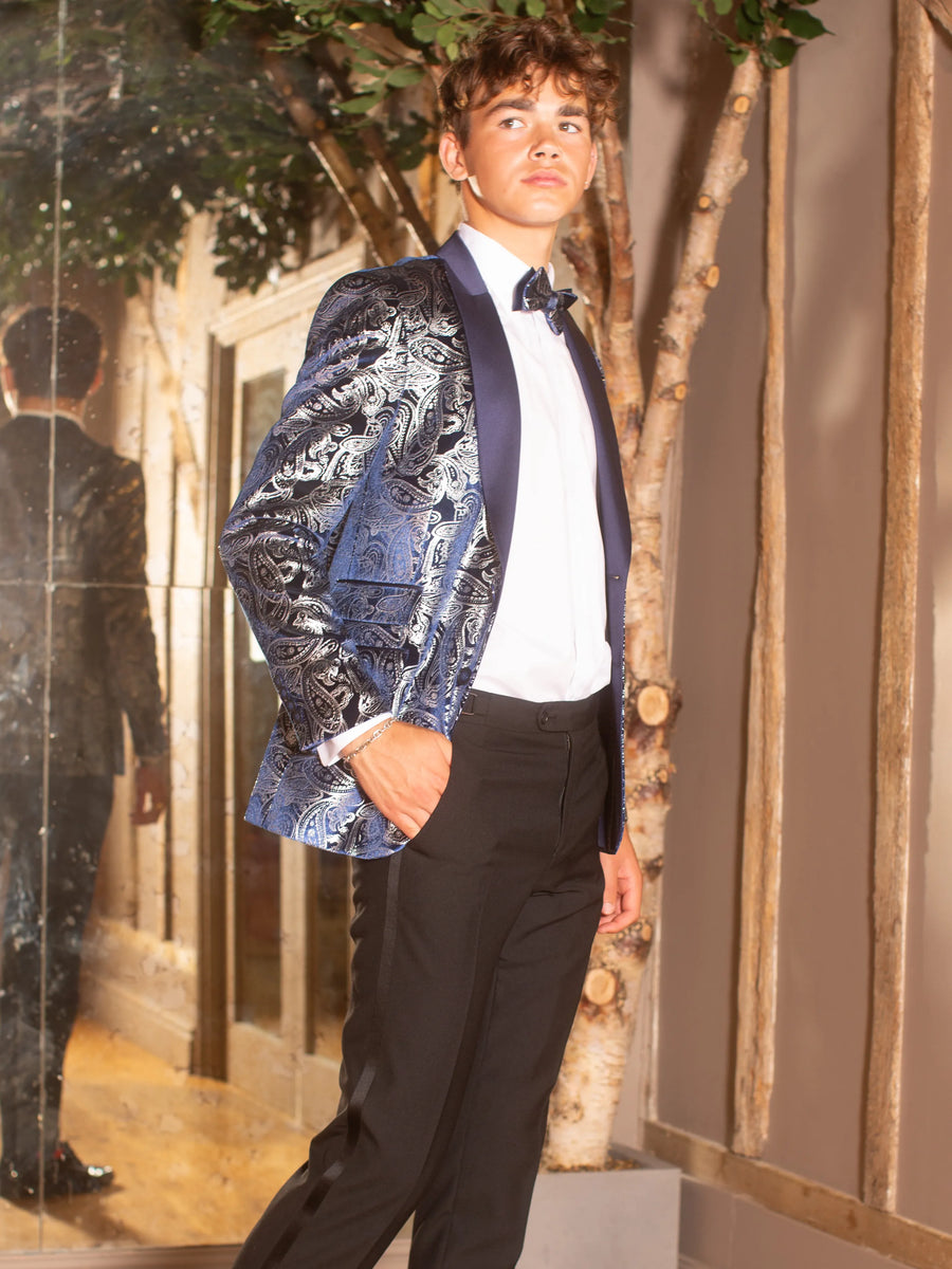 Blue Paisley Velvet Jacket | Coes