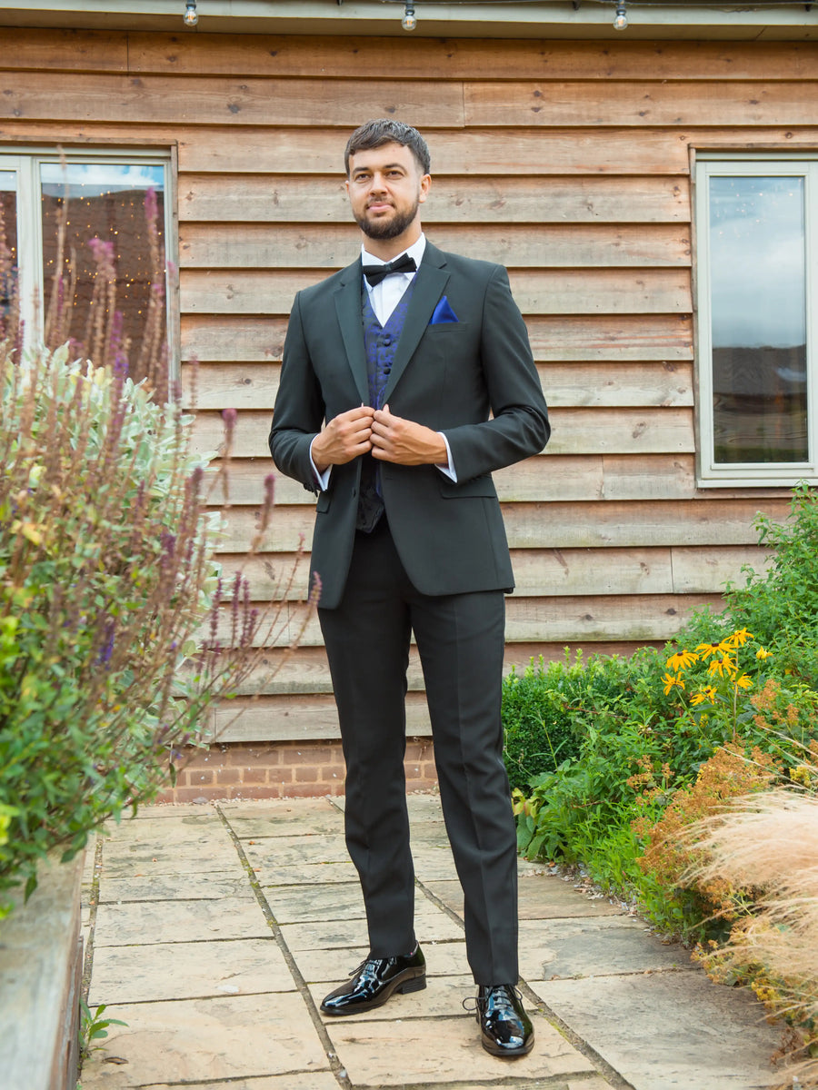 Mayfair Black Slim Fit Evening Suit | Coes