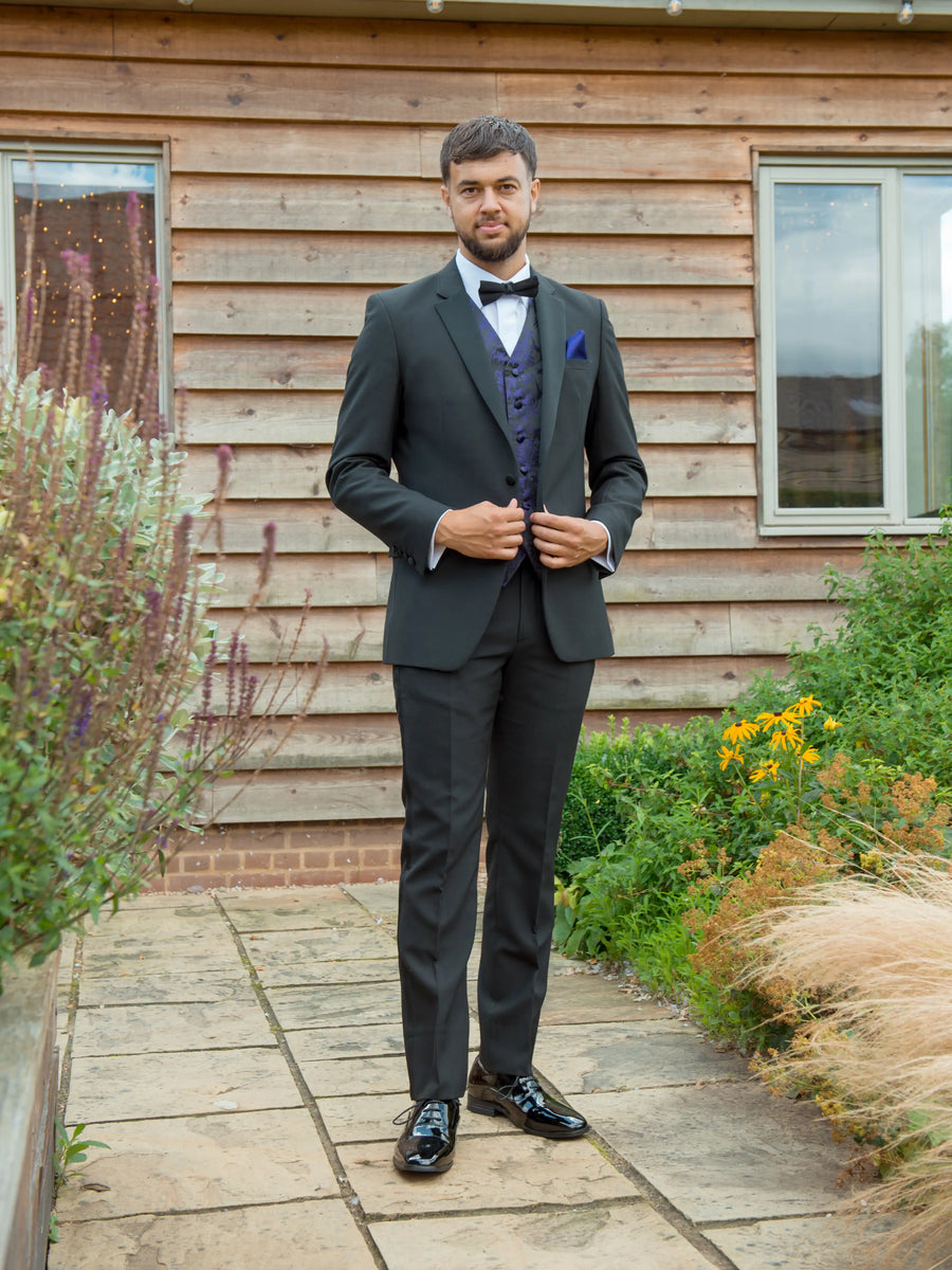 Mayfair Black Slim Fit Evening Suit | Coes