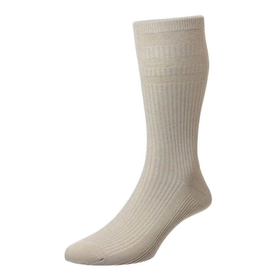 Hj Hall Hj191 Soft Top Extra Wide Socks In Oatmeal | Coes
